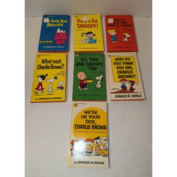 FAWCETT CREST | Accents | 7 Vintage Charles M Schulz Peanuts Snoopy Charlie Brown Vintage Pb ...